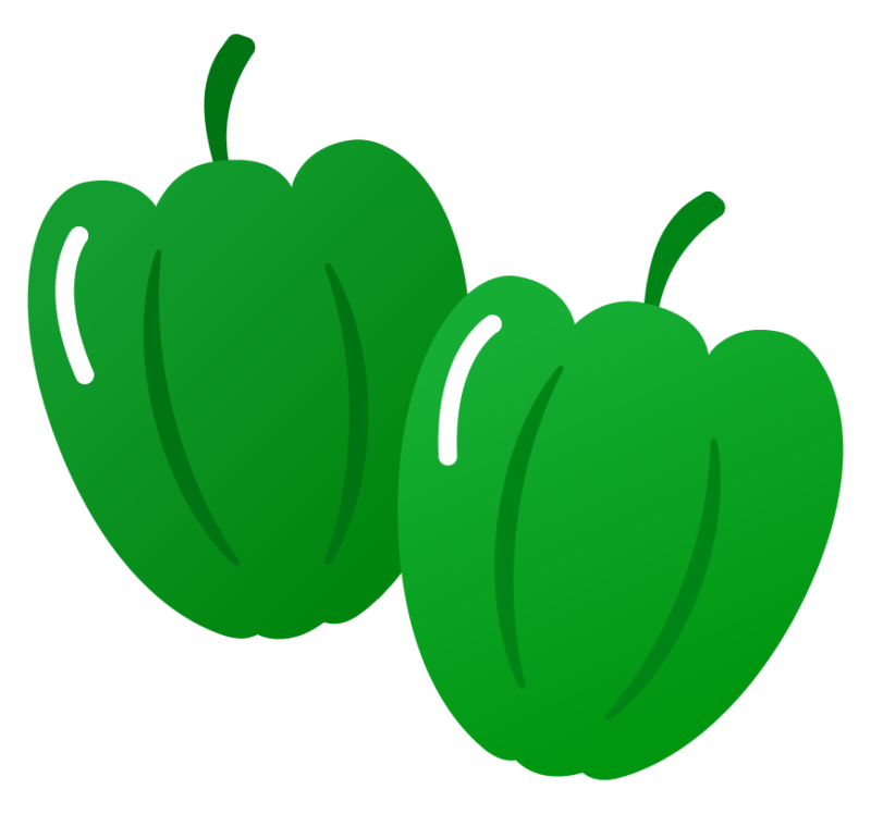 ピーマン（2個）のイラスト | 無料のフリー素材 イラストエイト