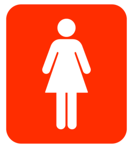 女性用トイレマーク（白抜き）のイラスト | 無料のフリー素材 イラストエイト