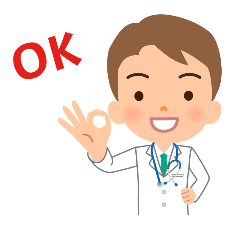OKサインを出す医師・ドクターのイラスト | 無料のフリー素材 イラストエイト