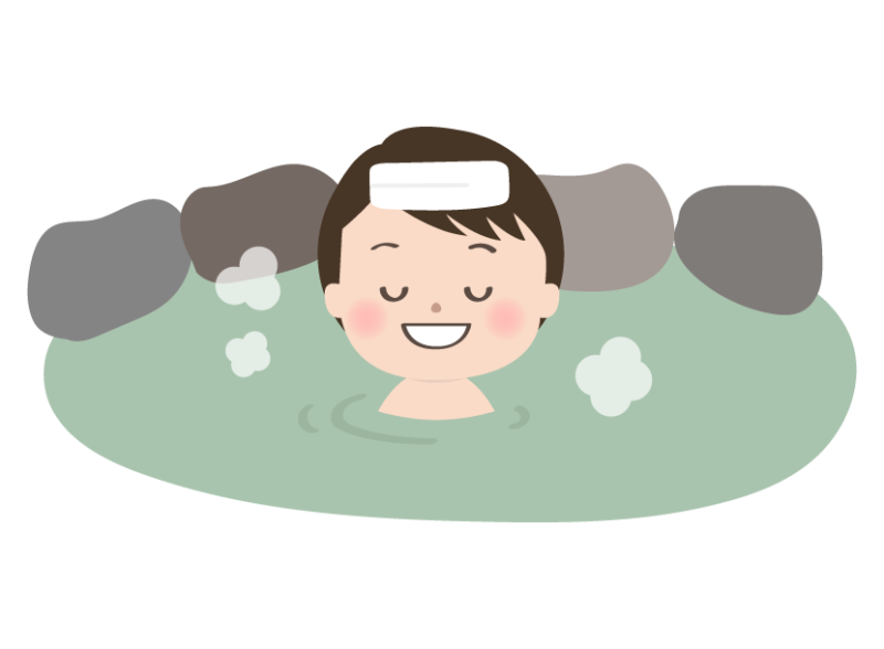 温泉に入っている人のイラスト 無料のフリー素材 イラストエイト