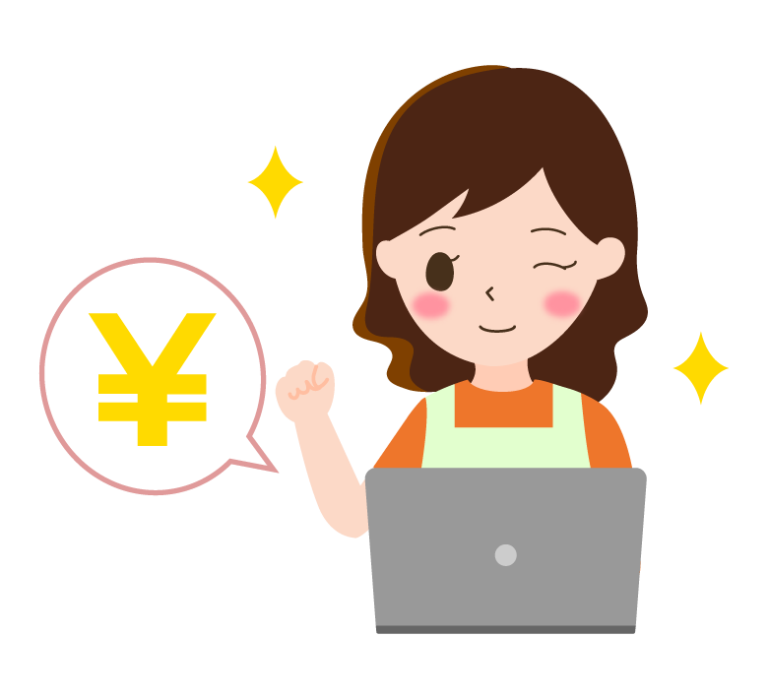 PCで副業をする主婦のイラスト | 無料のフリー素材 イラストエイト