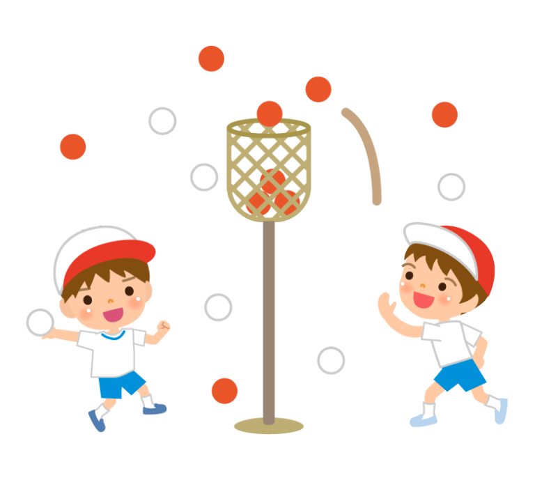 運動会・紅白の玉入れのイラスト 無料のフリー素材 イラストエイト