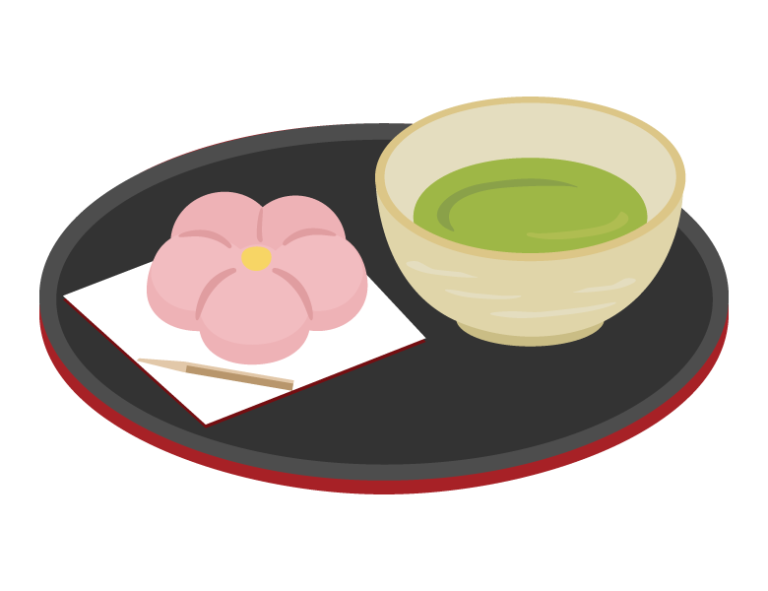 和菓子とお茶のイラスト 無料のフリー素材 イラストエイト