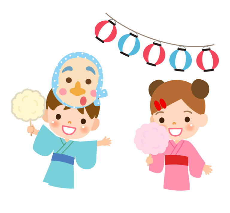 夏祭りのこどもたちのイラスト 無料のフリー素材 イラストエイト