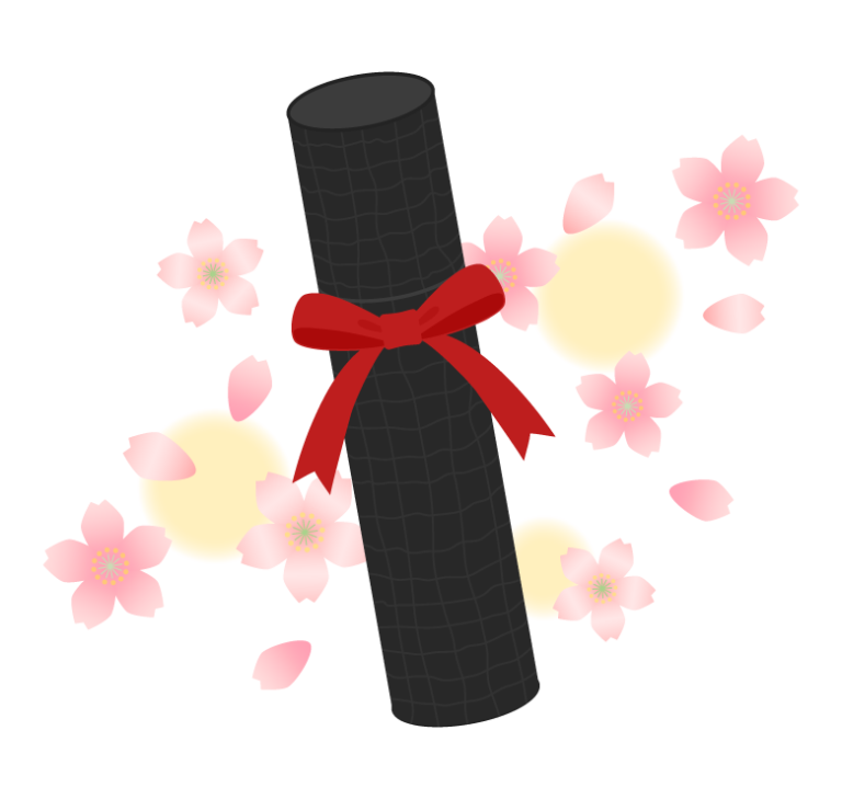 卒業証書と桜のイラスト | 無料のフリー素材 イラストエイト