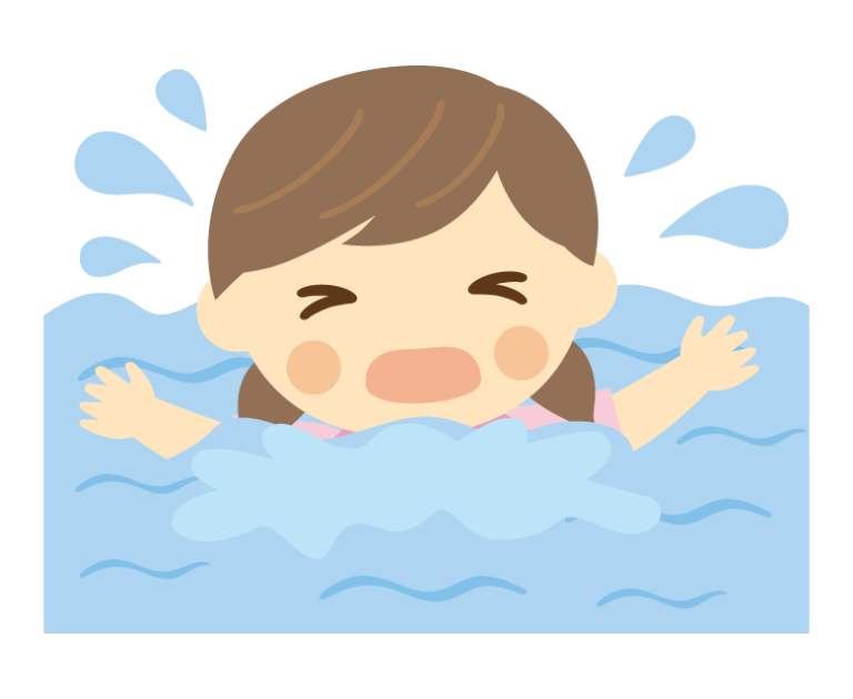 川で溺れている女の子のイラスト 無料のフリー素材 イラストエイト
