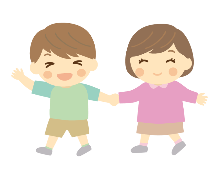 手を繋いでいる男の子と女の子のイラスト 無料のフリー素材 イラストエイト