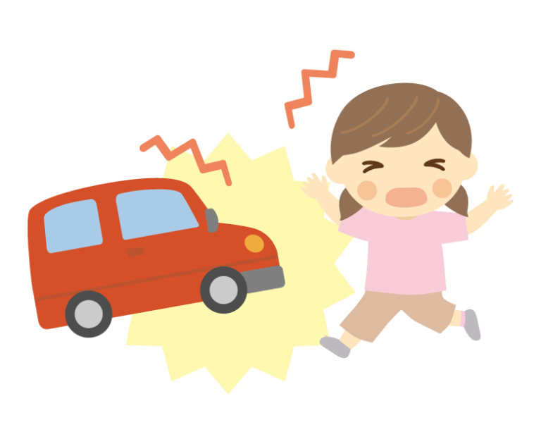 子どもの危険／車に注意のイラスト | 無料のフリー素材 イラストエイト